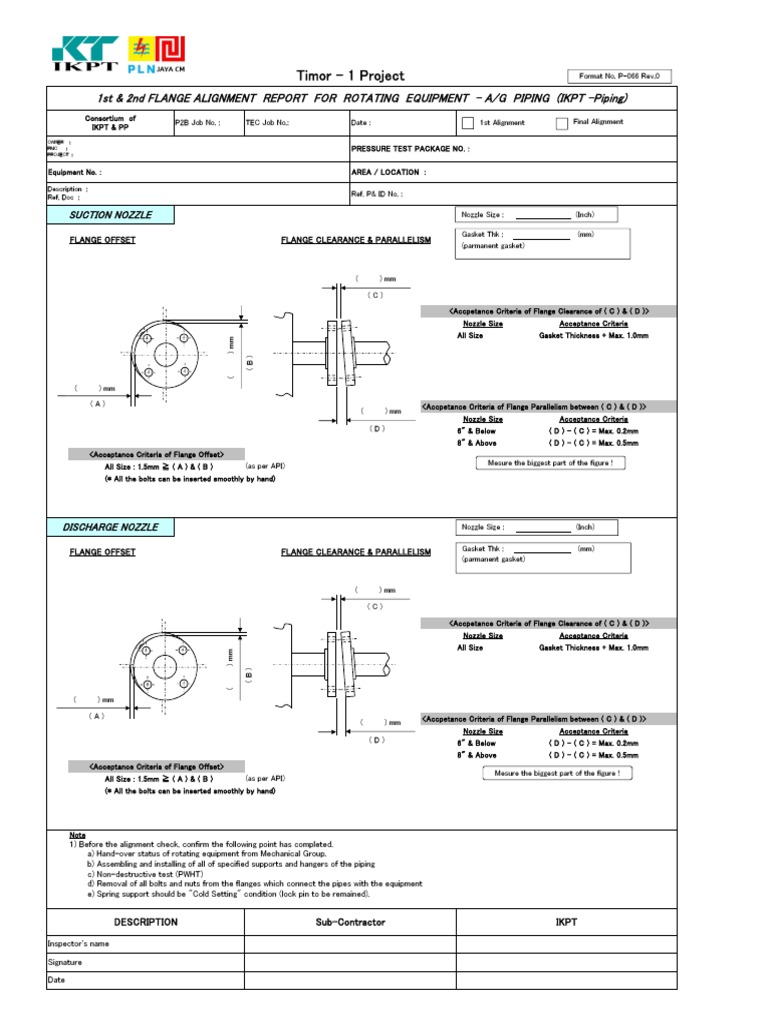 Flange Offset and Clearance Criteria | PDF | Tools | Gas Technologies