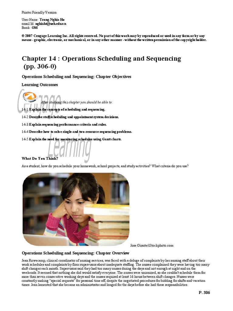 Chapter 14 - Operations Scheduling and Sequencing | PDF | Scheduling (Computing) | Radiology