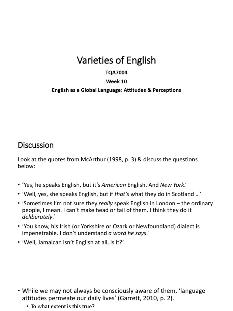 Language Attitudes & Perceptions | PDF | Accent (Sociolinguistics ...