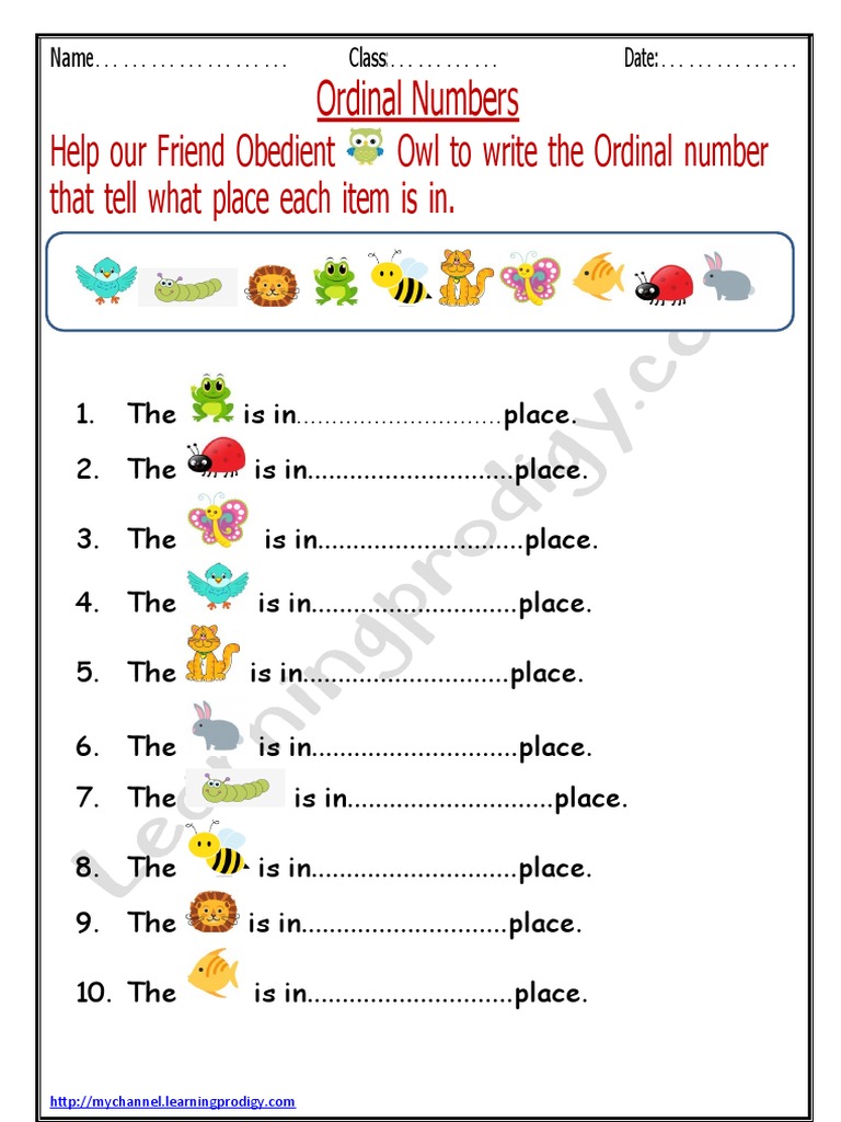 Ordinal Numbers Fill Up | PDF Ordinal Numbers Fill Up | PDF