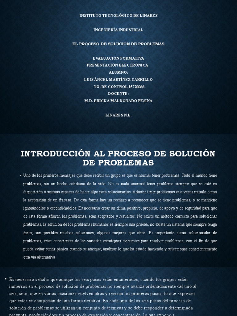 Proceso de Solucion de Problemas | PDF | Creatividad | Evaluación