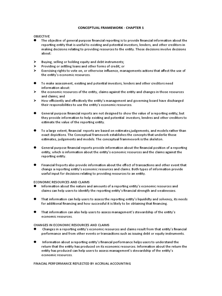 Financial Reporting Conceptual Framework | PDF | Finance & Money Management