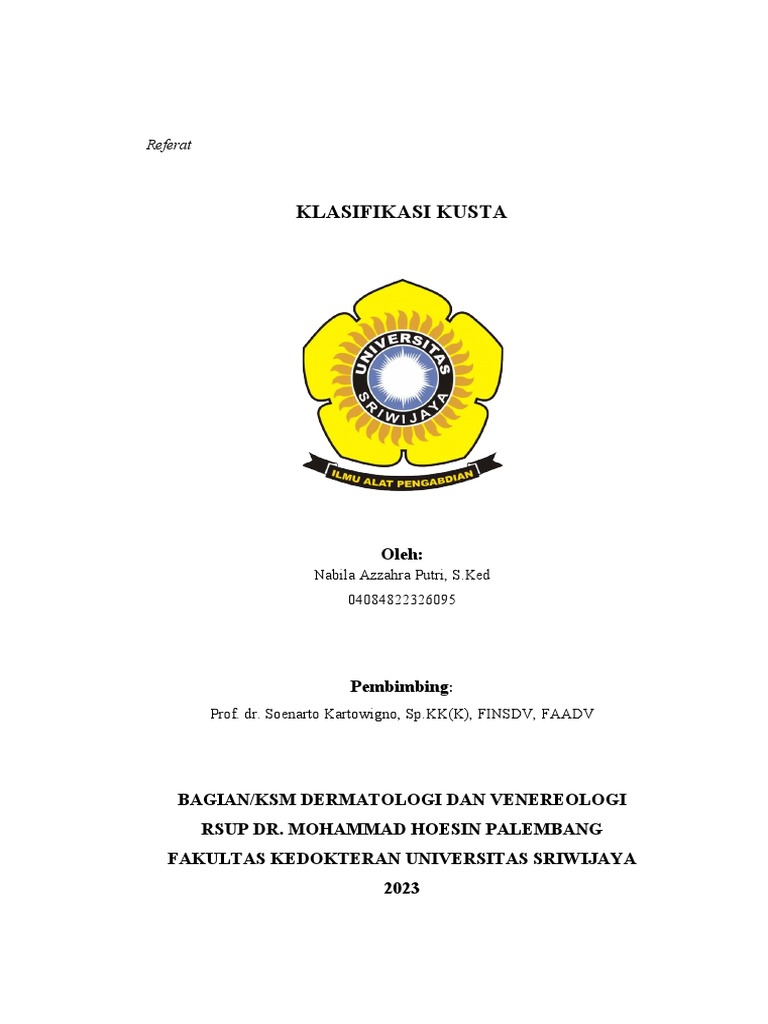 Referat Klasifikasi Kusta | PDF