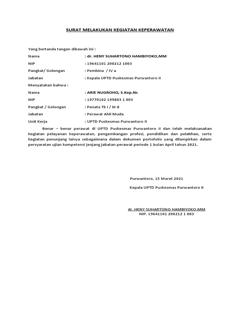 Surat Melakukan Kegiatan Pdf