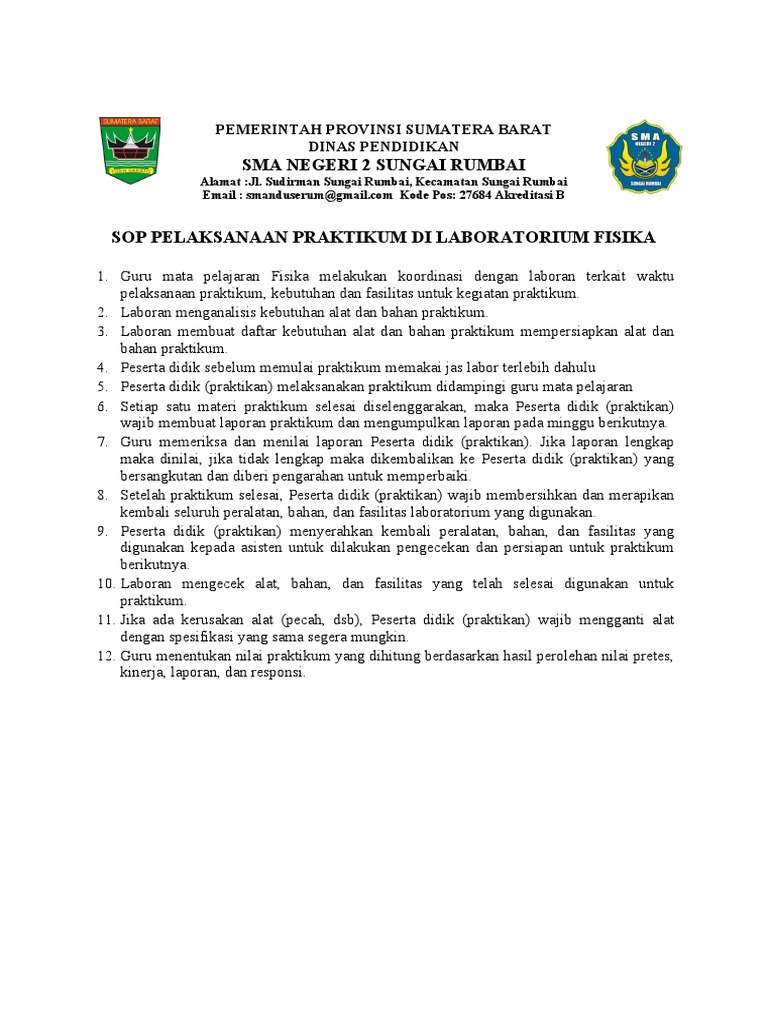 SOP Labor Fisika | PDF