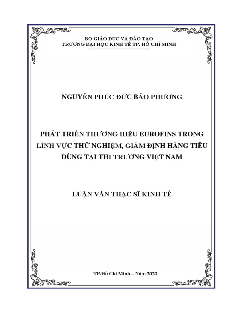 Phat Trien Thuong Hieu Eurofins TIC Thi Truong Viet Nam | PDF