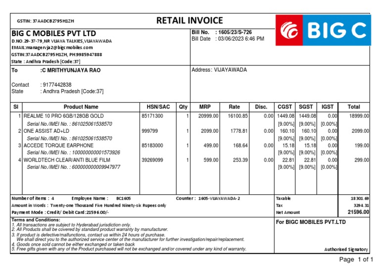 Invoice 1605-23-S-726 | PDF | Economies | Taxes