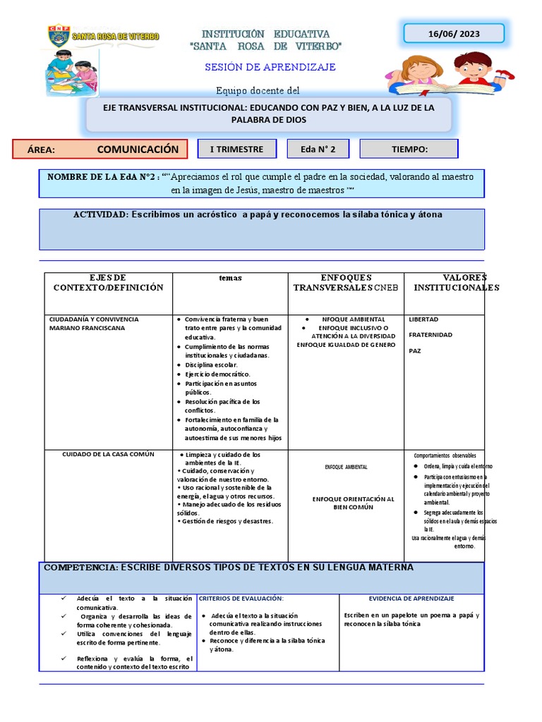 SESIÓN 2 Acróstico A Papá | PDF