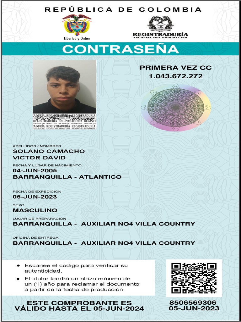 Cedula Victor Solano | PDF