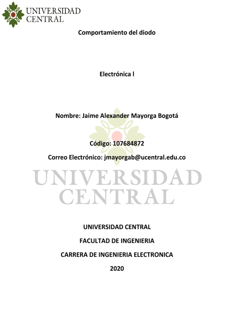 Informe Diodo Final | PDF | Diodo | Electrónica
