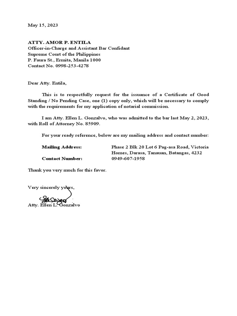 Gonzalvo-Letter To The Obc | PDF | Law