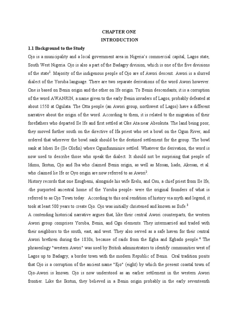 CHAPTER ONE & TWO For DANIELONIYIDE-1 | PDF | Nigeria | Slavery