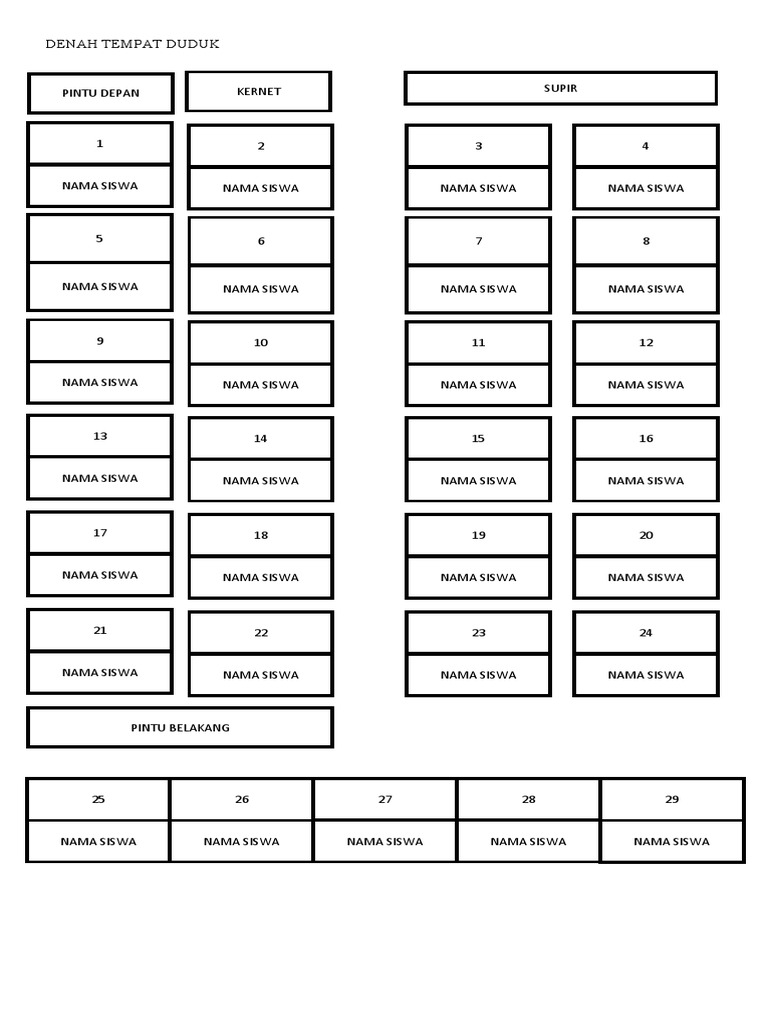 Denah Tempat Duduk 29 | PDF