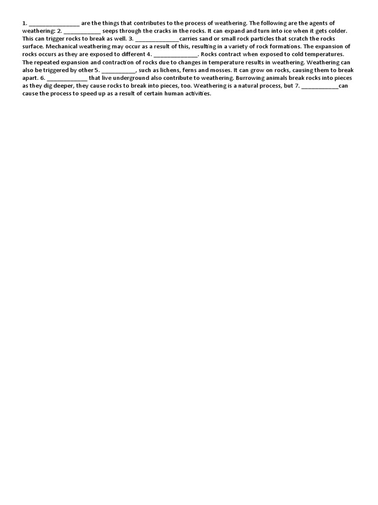 Agents of Weathering Explained | PDF | Social Science