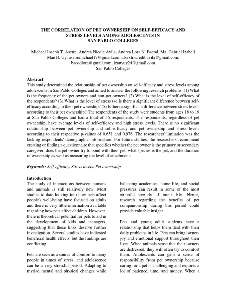 IMRAD - Asetre-Avila-Bacod - Uy | PDF | Self Efficacy | Attachment Theory