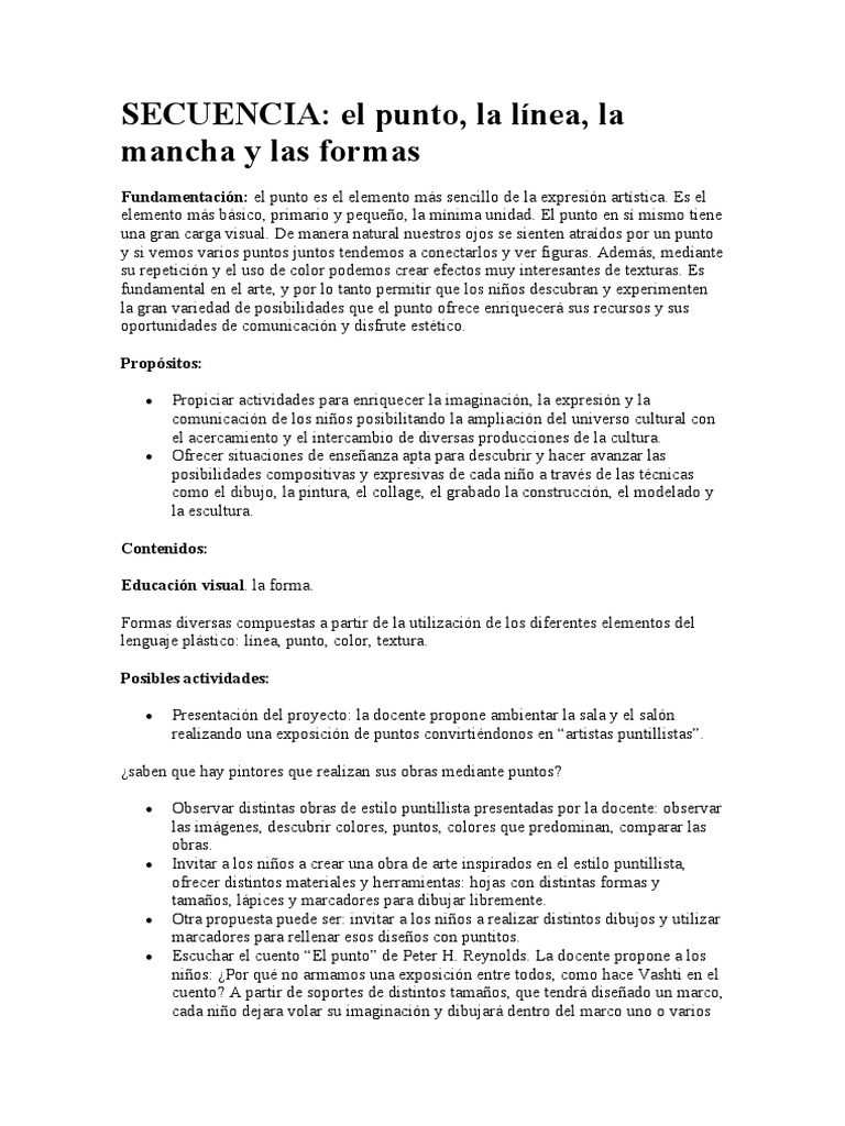 Secuencia Punto, Linea, Formas | PDF | Pinturas | Dibujo