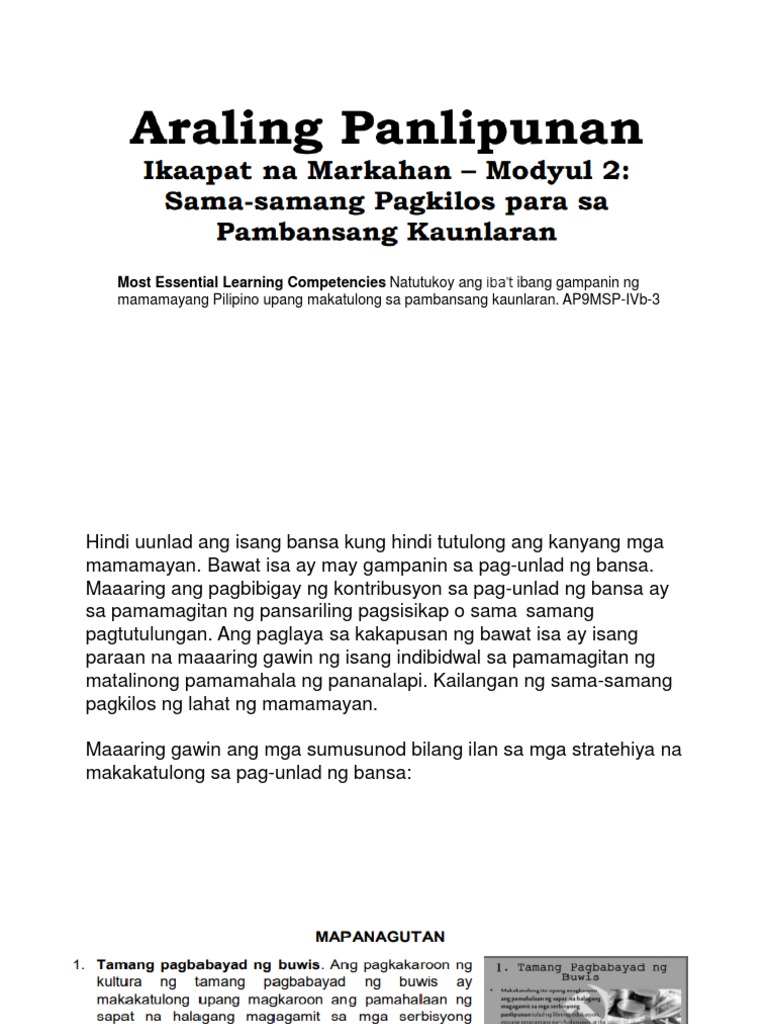 Fourth Quarter Ap9 Week 2 Module and Activity | PDF