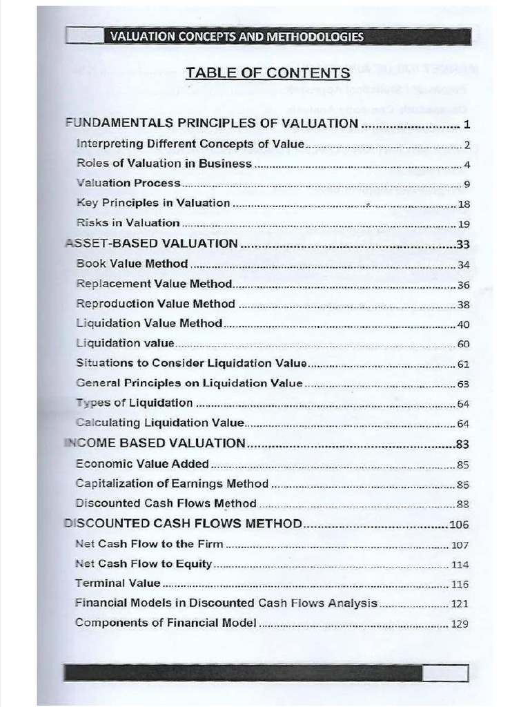PDF Valuation Concepts and Methods by M V Lascano H C Baron A T L Cachero Compress | PDF