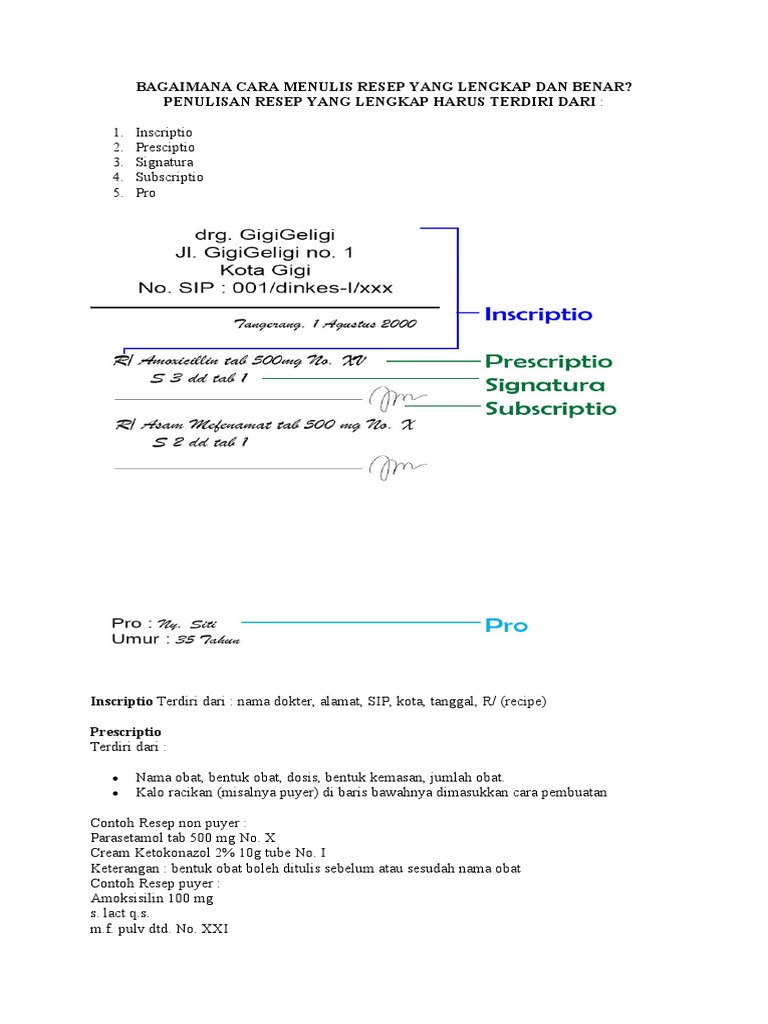 Bagaimana Cara Menulis Resep Yang Lengkap Dan Benar | PDF