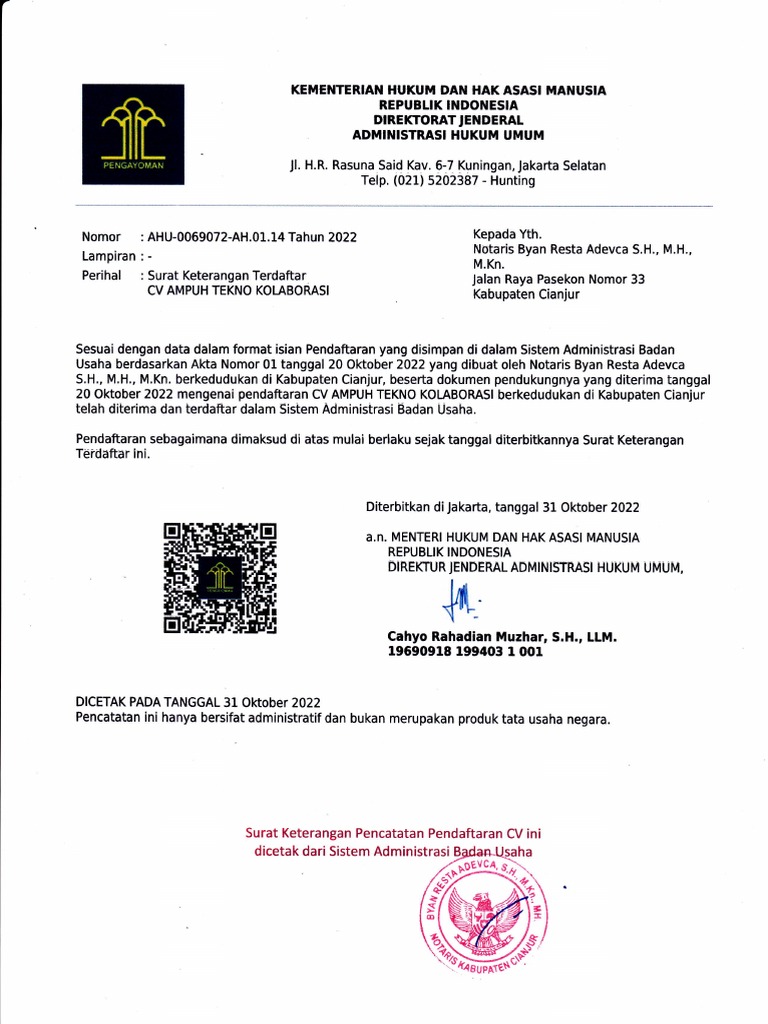 SK CV Ampuh Tekno | PDF