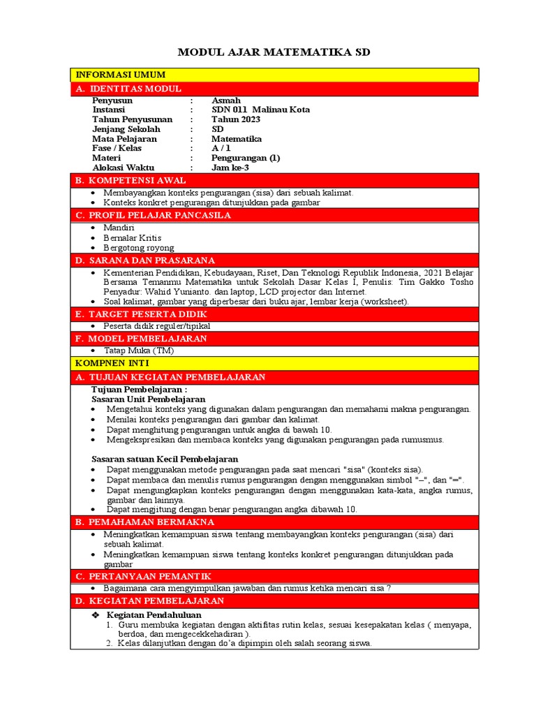 Modul Ajar Matematika S2 | PDF
