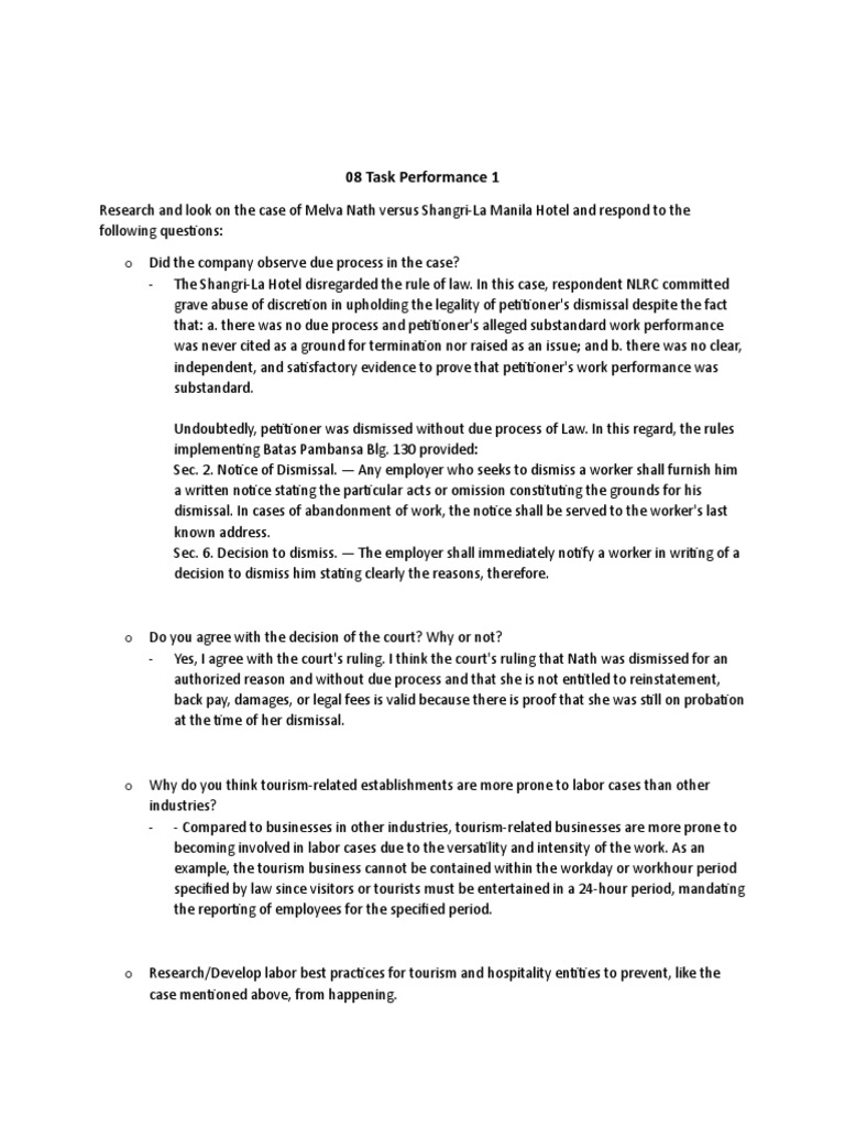 08 Task Performance 1 | PDF | Employment | Performance Appraisal
