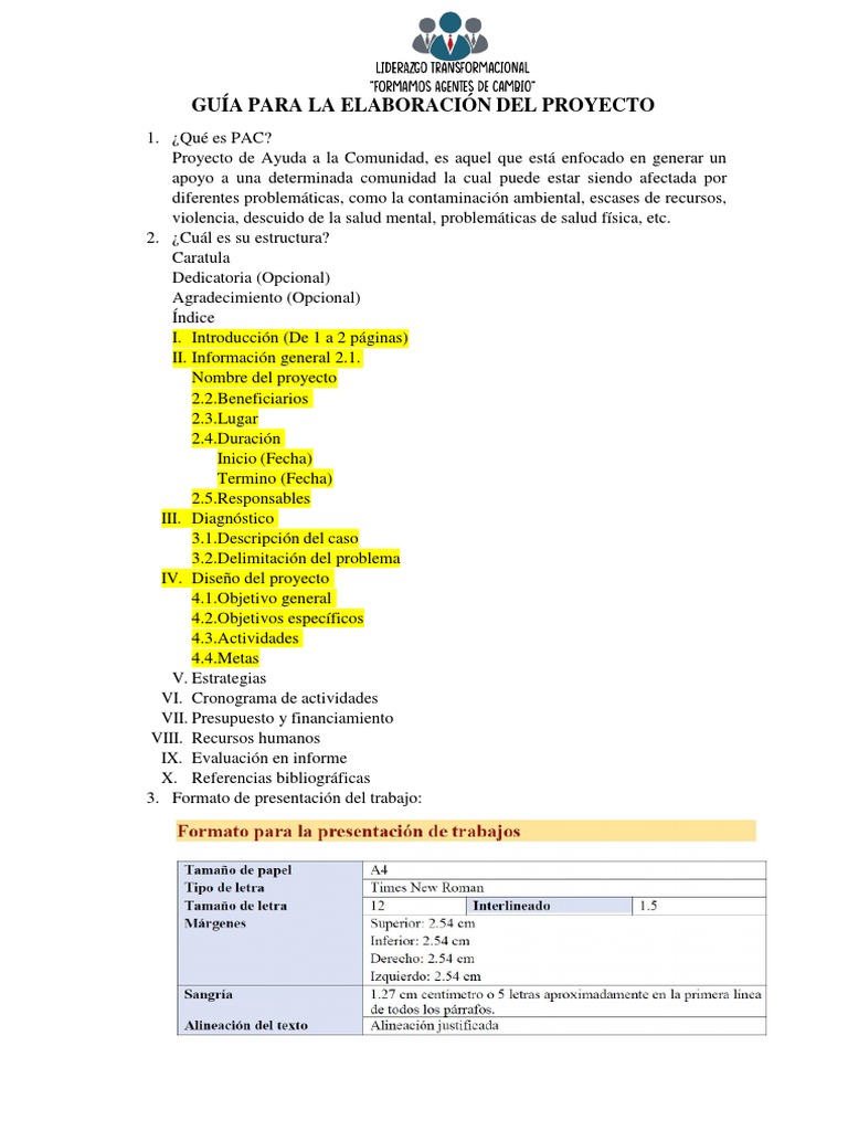 Guía para La Elaboración Del Proyecto | PDF Guía para La Elaboración Del Proyecto | PDF