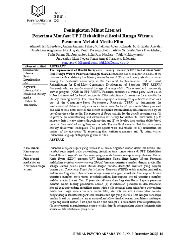 JURNAL SUBMIT-revisi 19-11-22 | PDF | Cognitive Science | Cognition