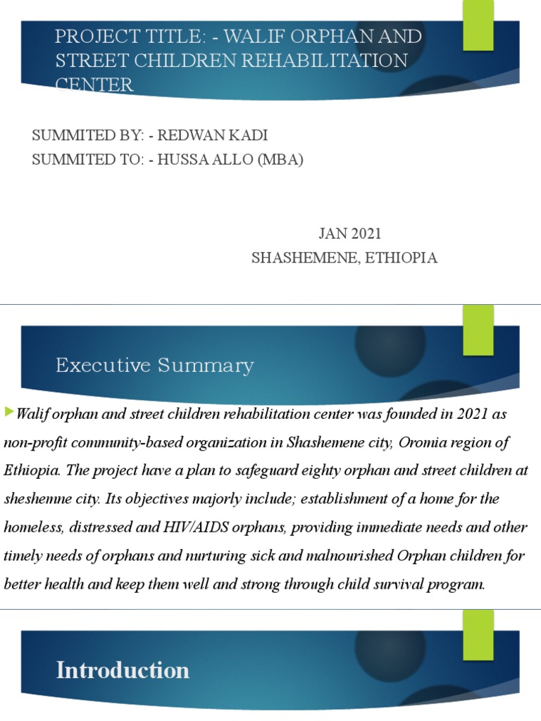 Project Proposal Redwan Kadi | Download Free PDF | Ethiopia | Orphanage