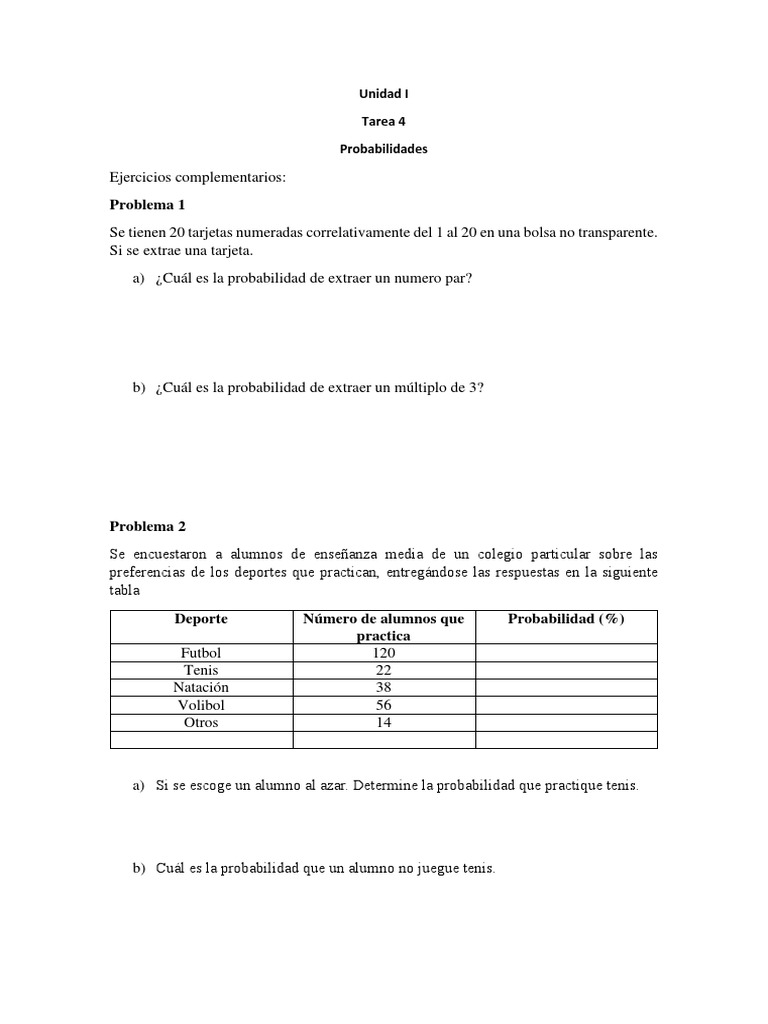 Tarea 4 Ejercicios Propuestos | PDF