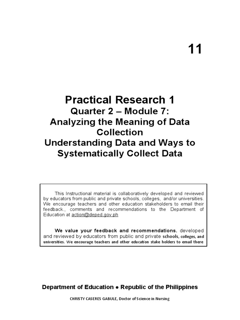 PR111 - Q2 - Mod7 - Analysing The Meaning of Data Collection - Version2 | PDF | Citation ...