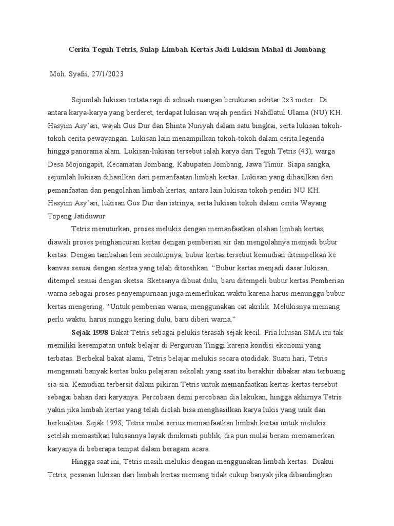 Cerita Teguh Tetris | PDF