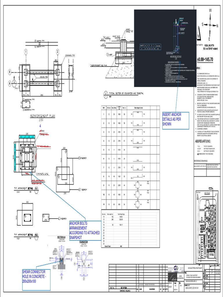 Insert Anchor Details As Per Shown: Anchor Bolts Arrangement According ...