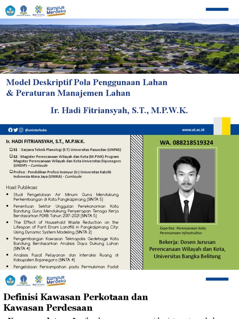 Pertemuan 2-Model Deskriptif Pola Penggunaan Lahan & Peraturan ...