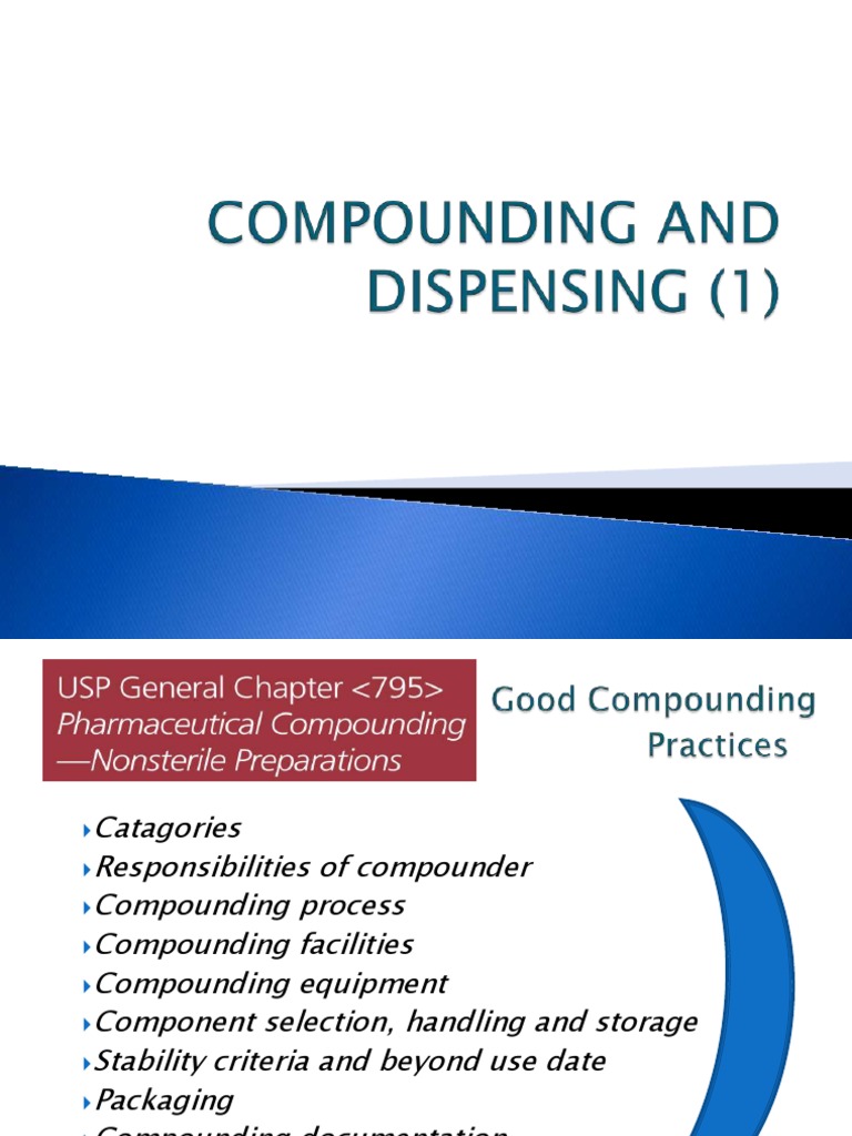 Compounding and Dispensing | PDF