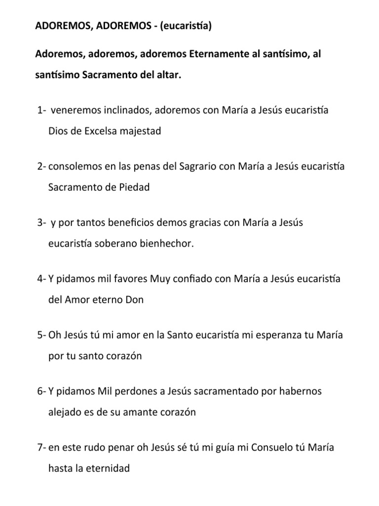 ADOREMOS | PDF | eucaristía | Amor