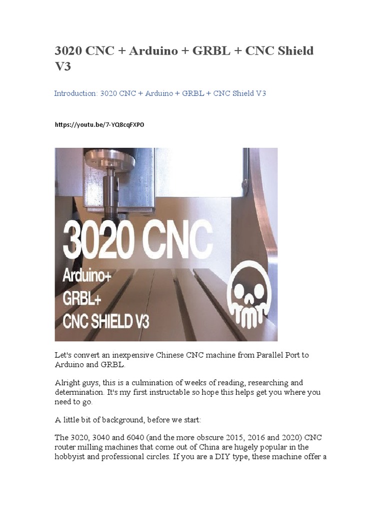 3020 Cnc Arduino Grbl Cnc Shield V3 Download Free Pdf Numerical Control Manufactured