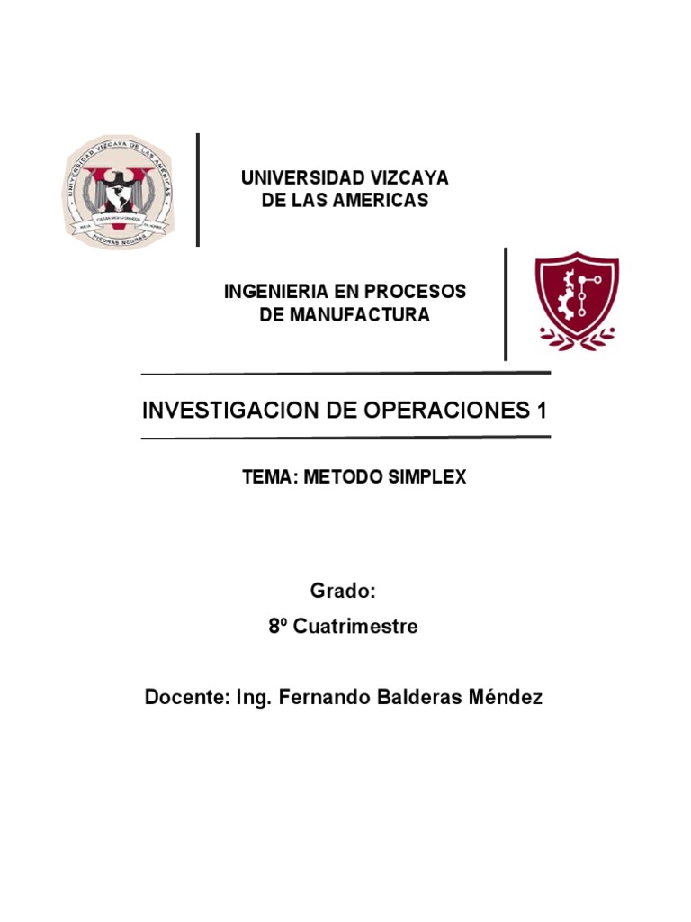 Método Simplex en Programación Lineal | PDF | Programación lineal | Matemáticas Aplicadas