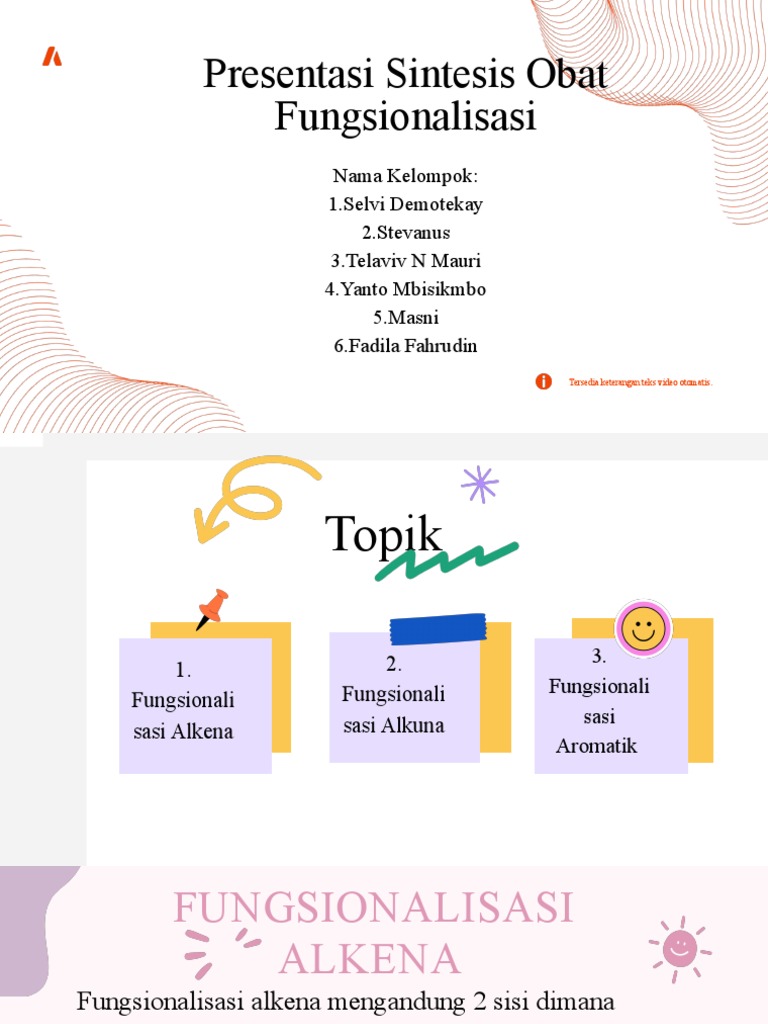 Presentasi Sintesis Obat Fungsionalisasi | PDF