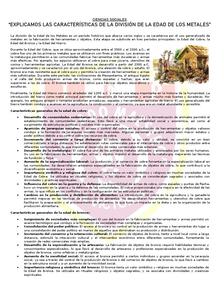 Explicamos Las Características de La División de La Edad de Los Metales ...