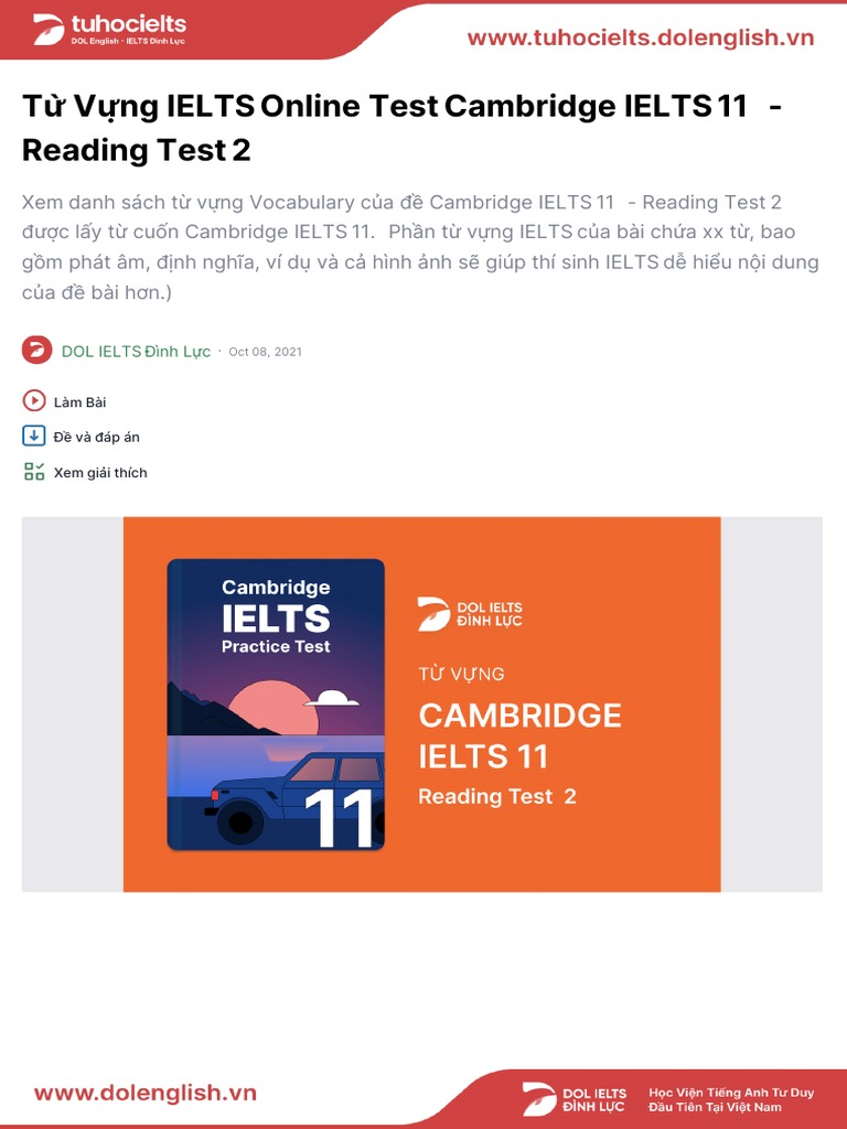 CAM11 - Reading Test 2 | PDF