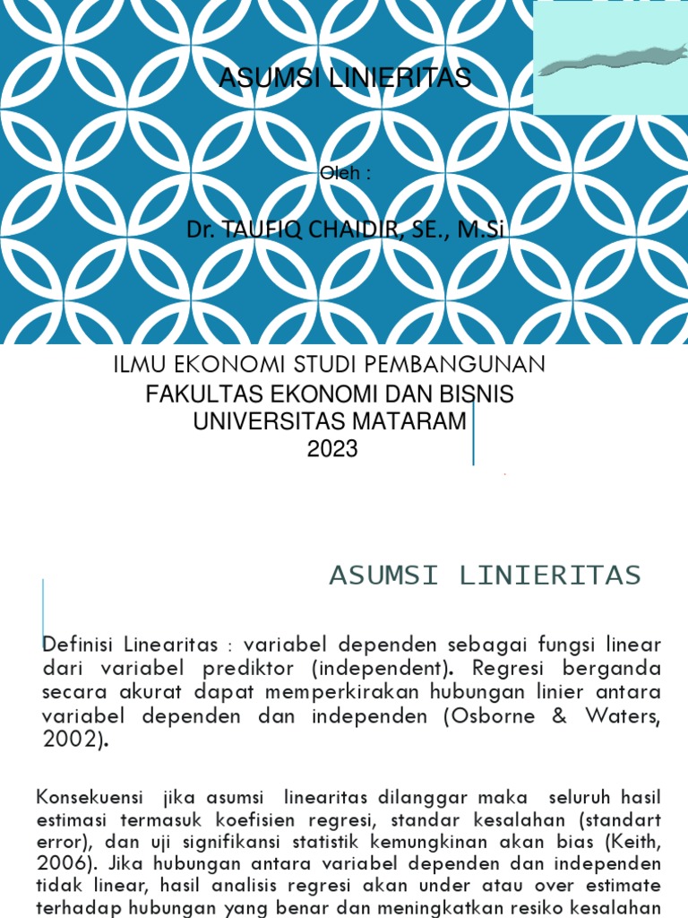 Uji Asumsi Linearitas dalam Regresi | PDF