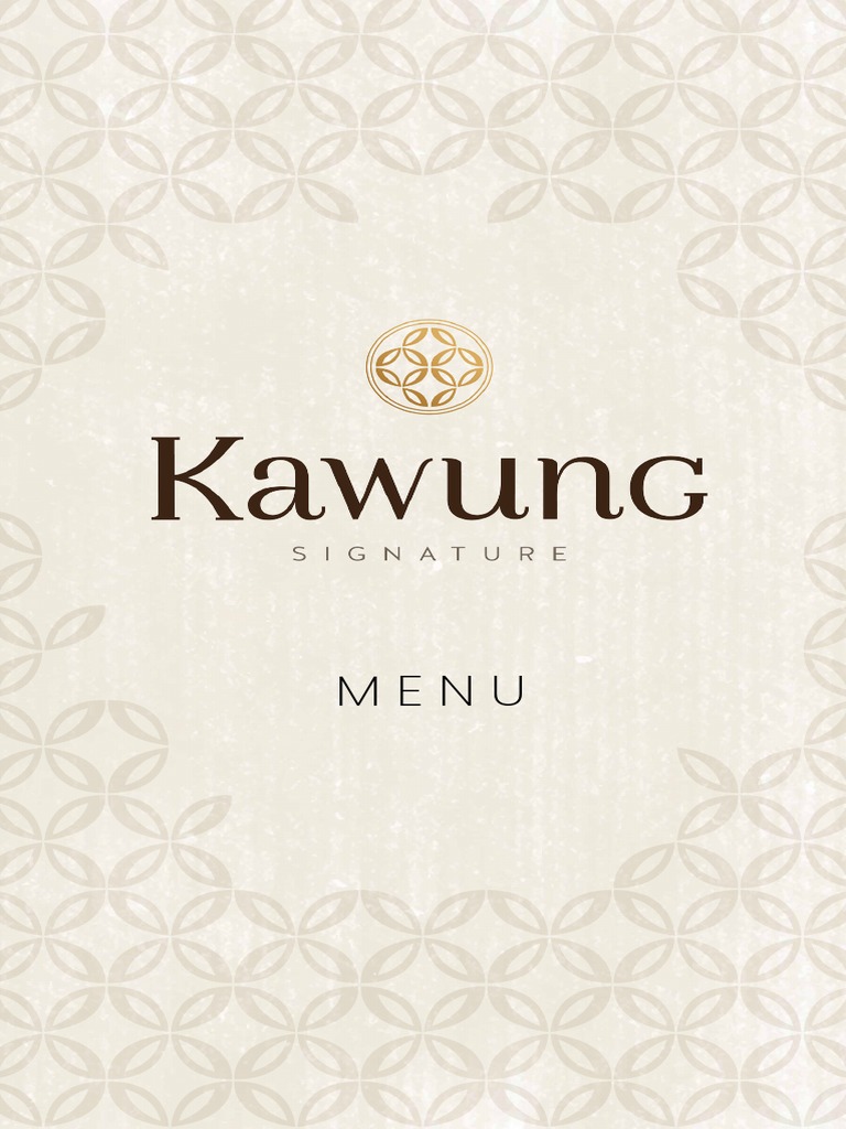 Kawung Signature Menu | PDF | Indonesian Cuisine | Tofu