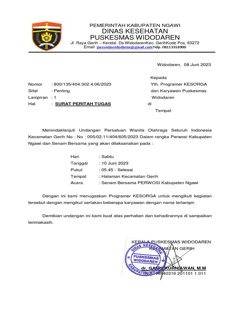 Undangan Senam Perwosi-1 | PDF