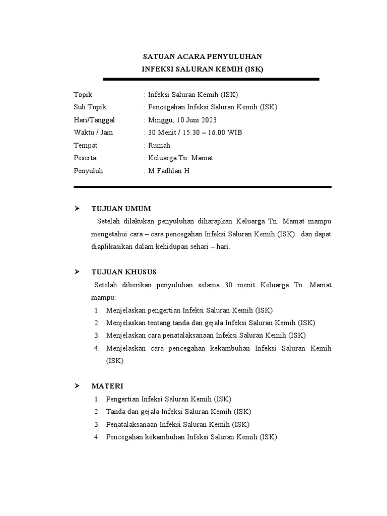 Pencegahan Infeksi Saluran Kemih (ISK) | PDF | Sains & Matematika