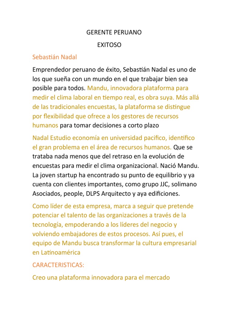 Gerente Peruano | PDF | Negocios