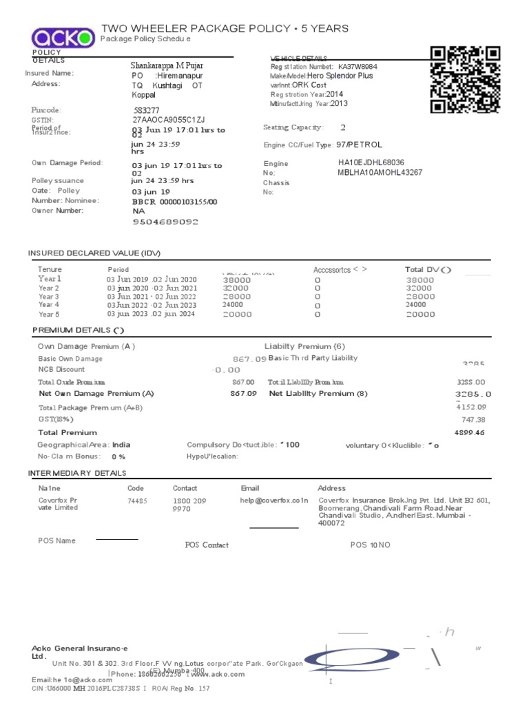 Bike Insurance | PDF