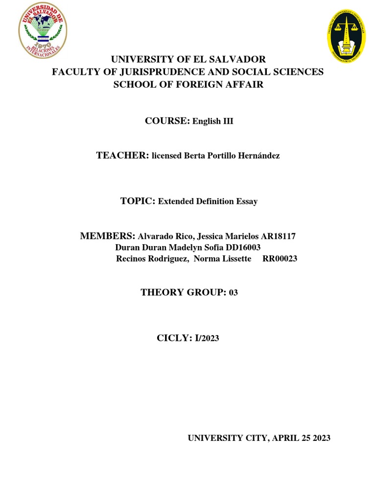 Extended Definition Essay Guide | PDF | Essays | Definition