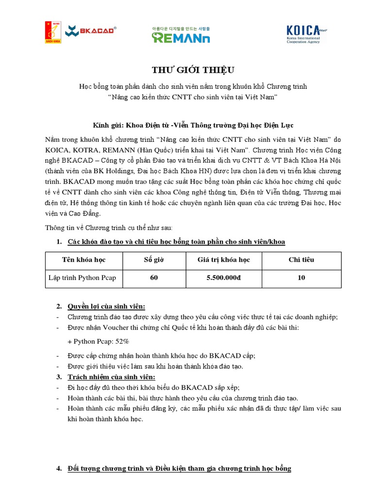 Cong Van Gui Khoa ĐTVT - ĐH Đien Luc | PDF