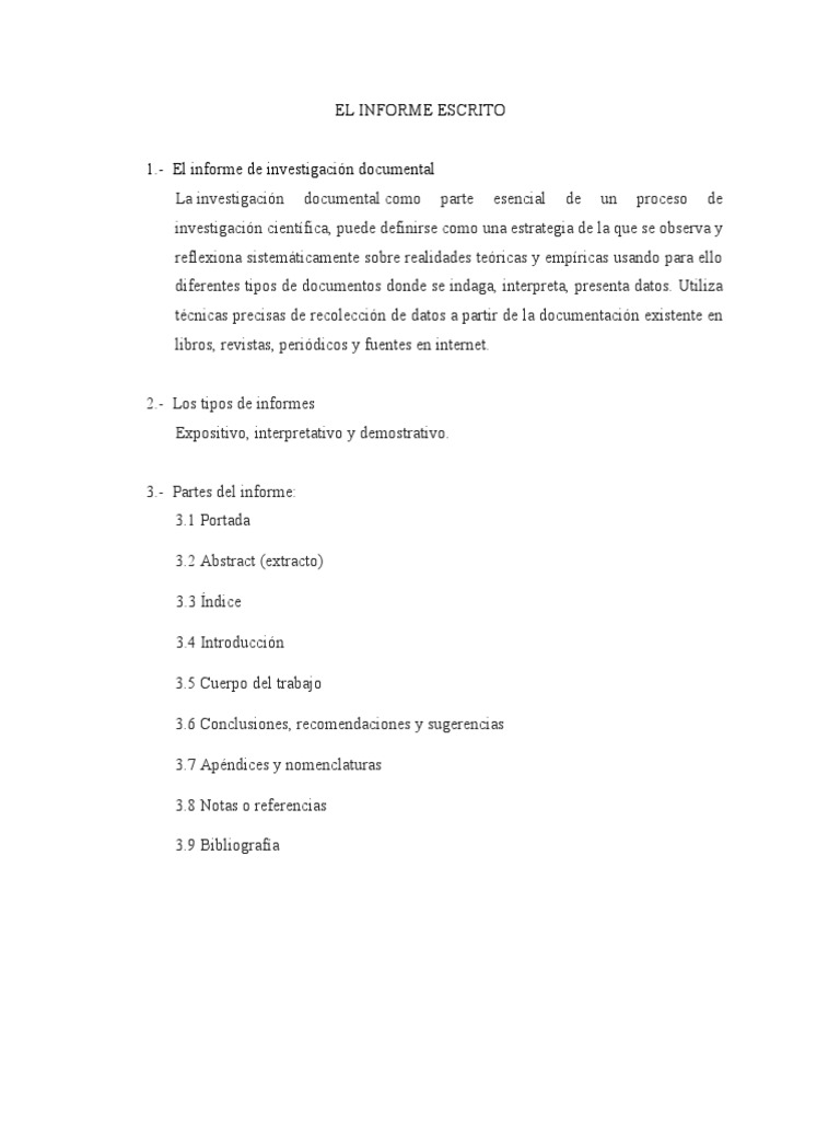 El Informe Escrito | PDF